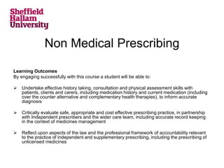 Non medical prescribing - Bridget Crofts | PPTX