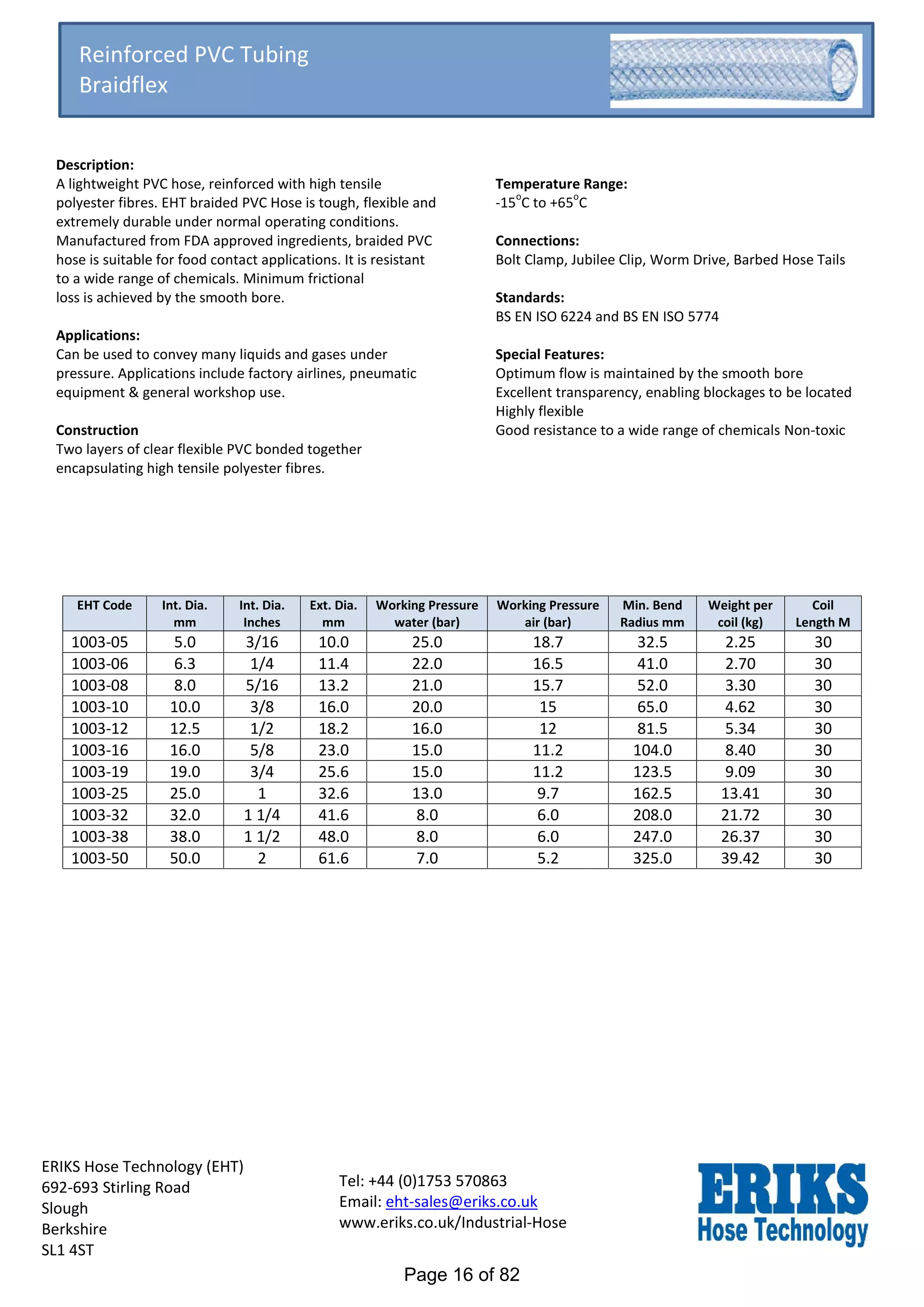 ERIKS Hose Technology (EHT) hose catalogue | PDF