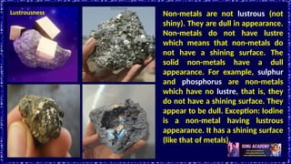 NON METALS/Materials: Metals and Non-Metals Chapter- 4 Class 8 - CBSE ...