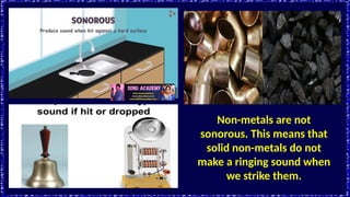 NON METALS/Materials: Metals and Non-Metals Chapter- 4 Class 8 - CBSE | PPT