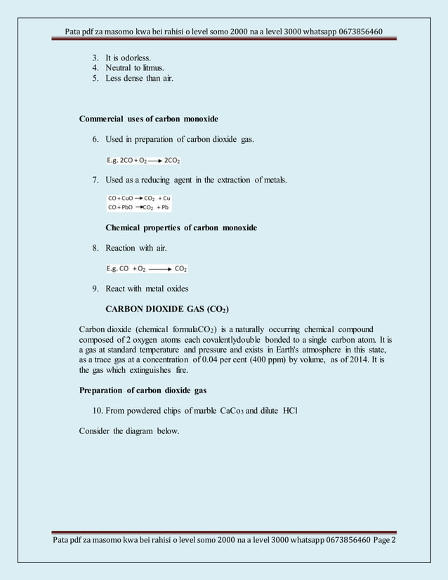 Non metals and their compounds 2 | PDF