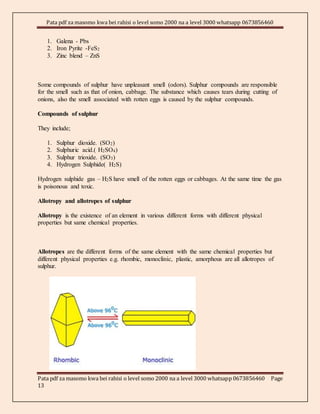 Non metals and their compounds | DOCX