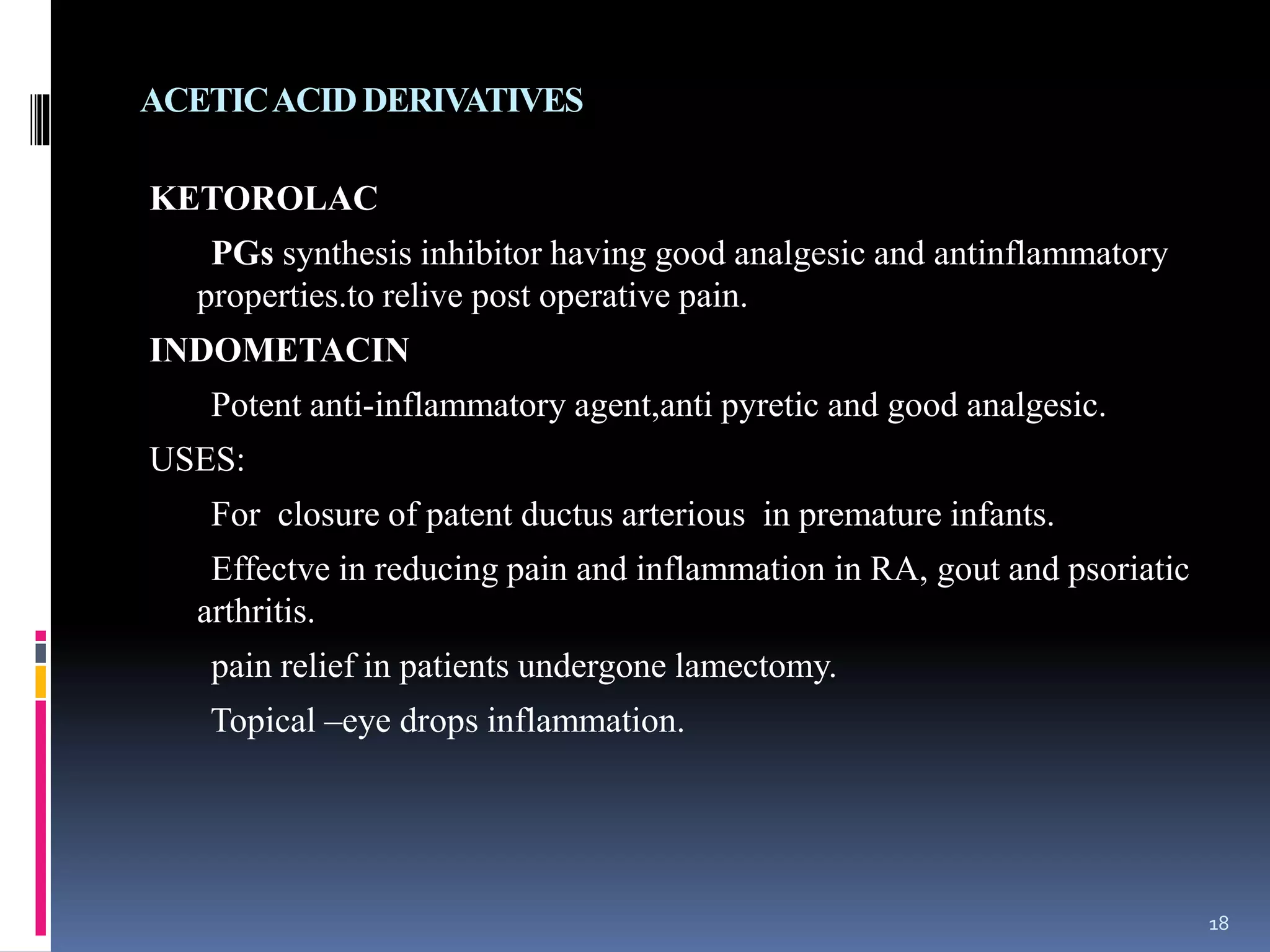 Non narcotic analgesics .pptx | Chemistry | Science