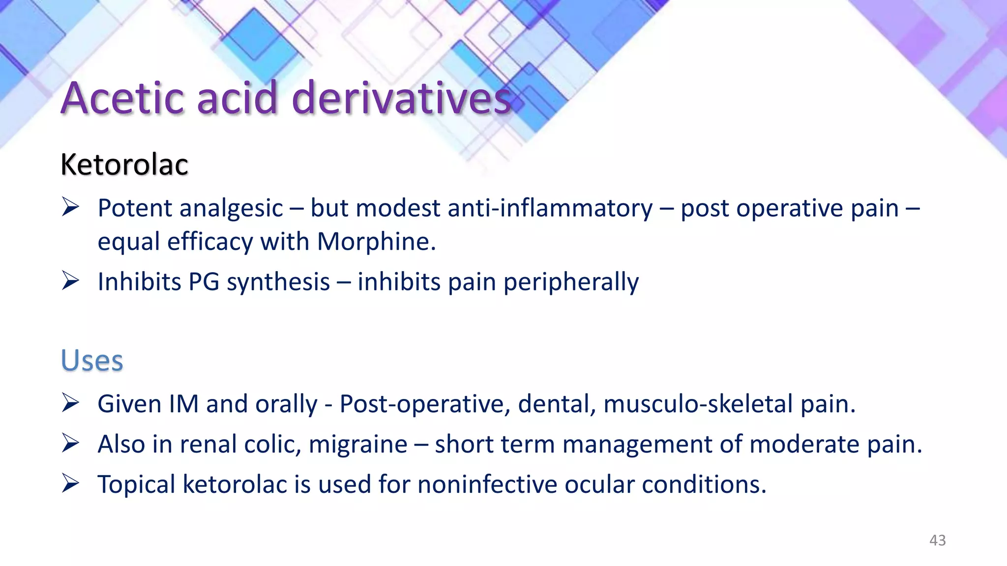 Non narcotic analgesics | PPTX