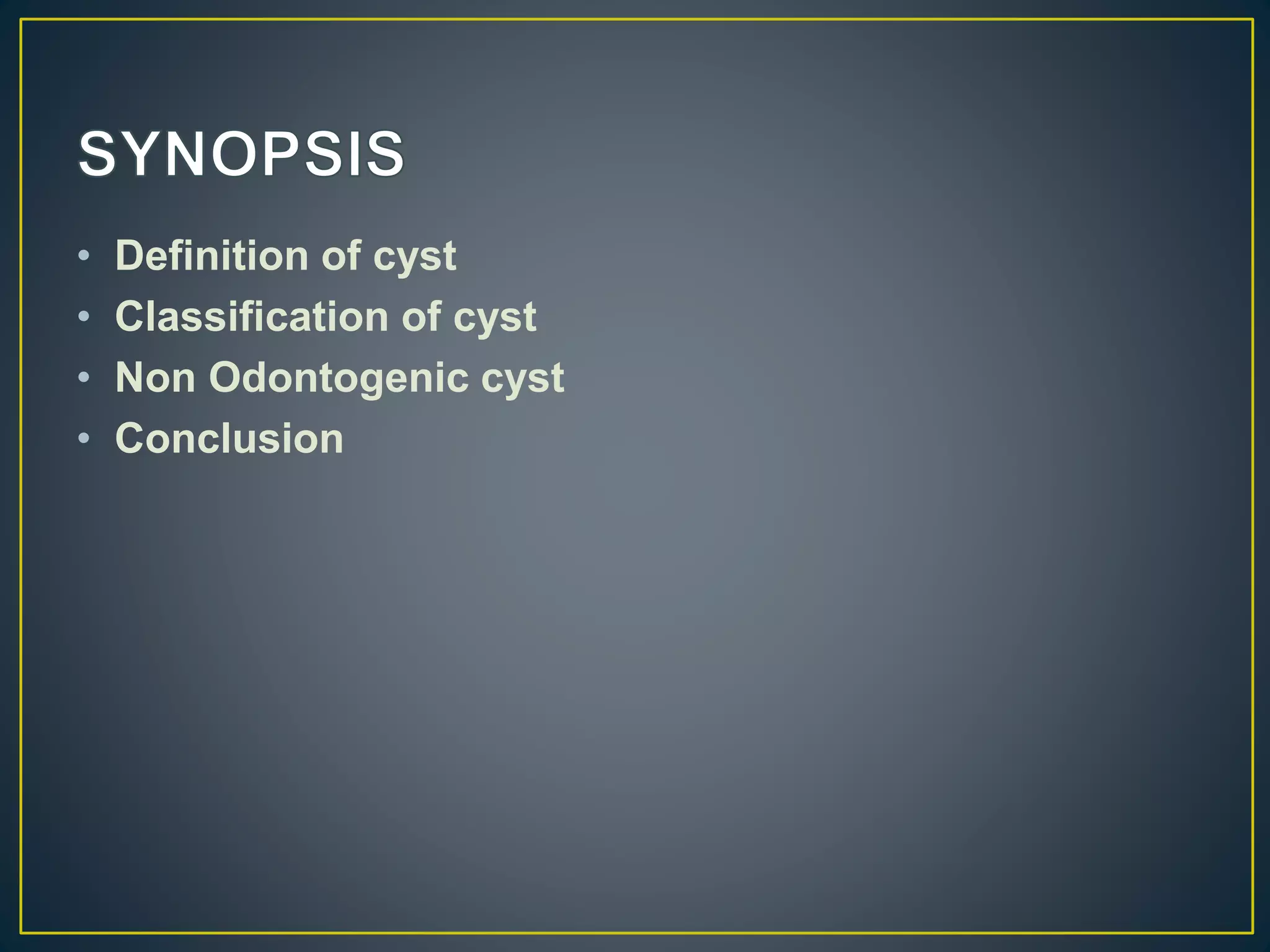 Non odontogenic cyst and pseudo cyst of the jaw- seminar 2- ORIGINAL.pptx