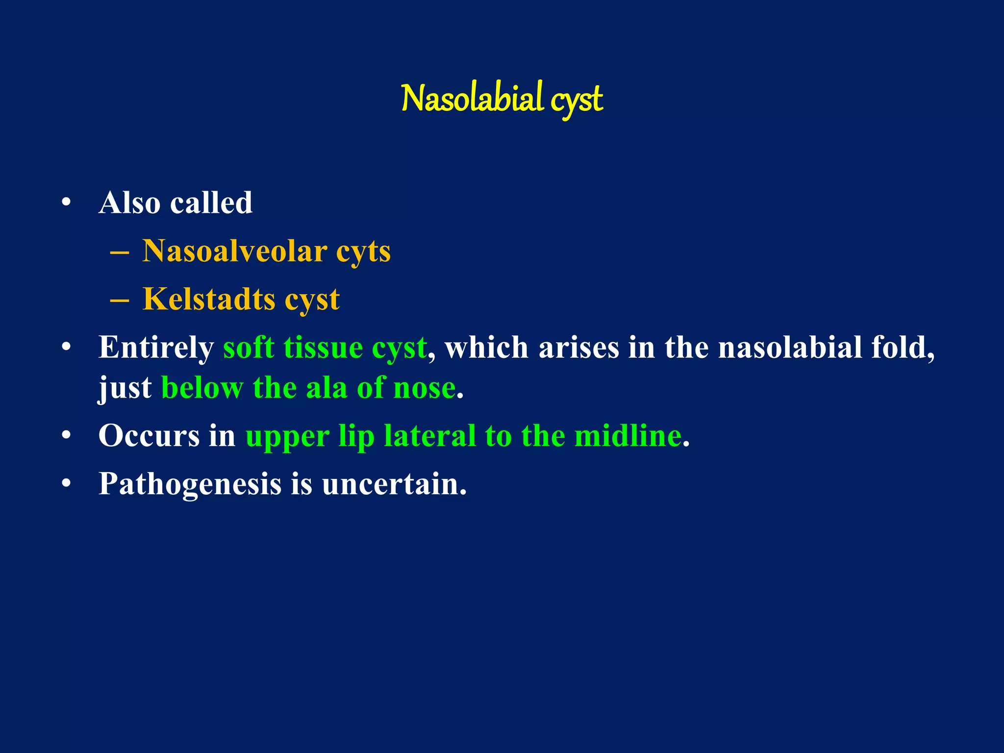 Non odontogenic cysts or fissural cysts | PPTX