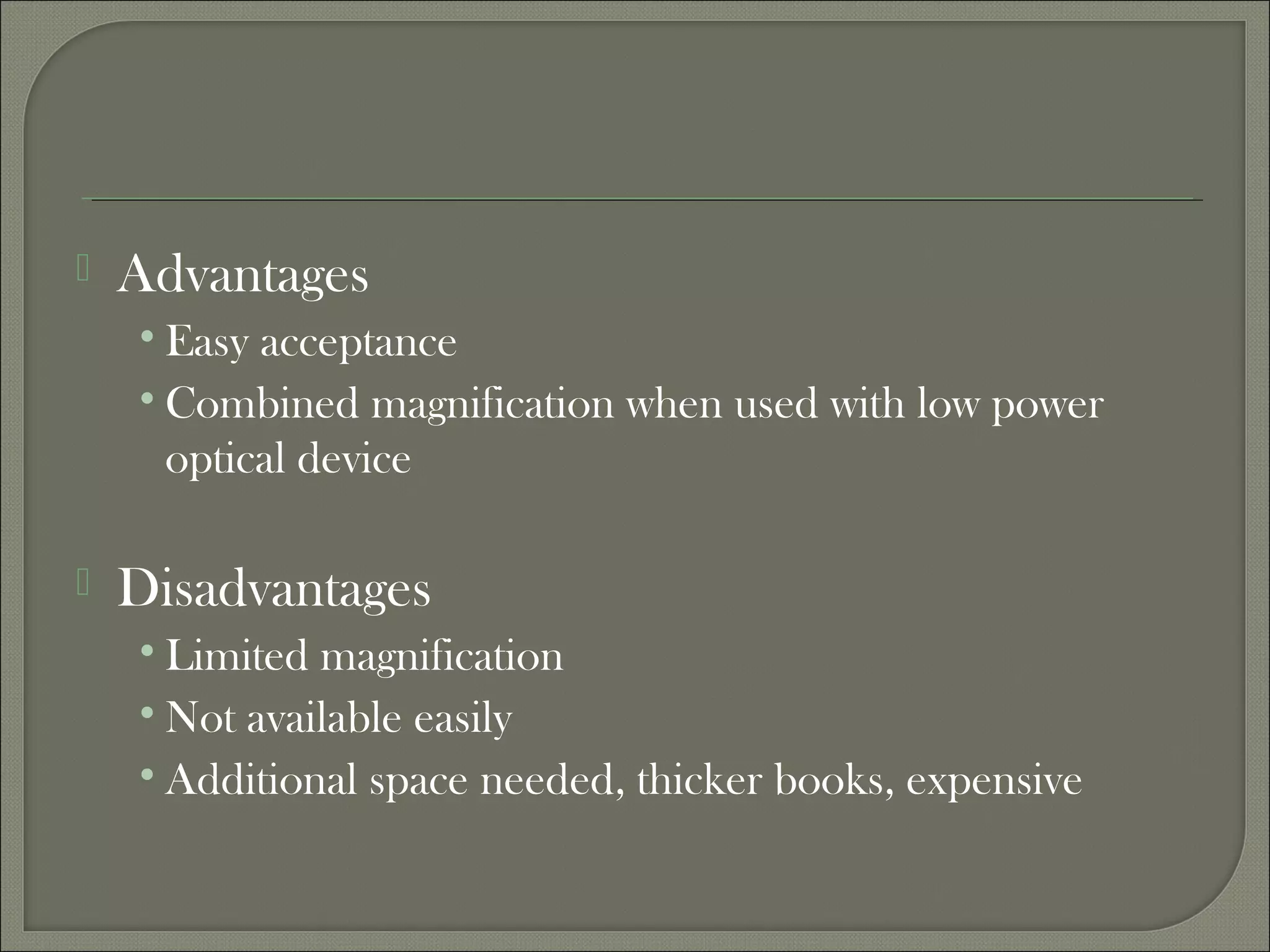 Non optical devices in low vision | PPT