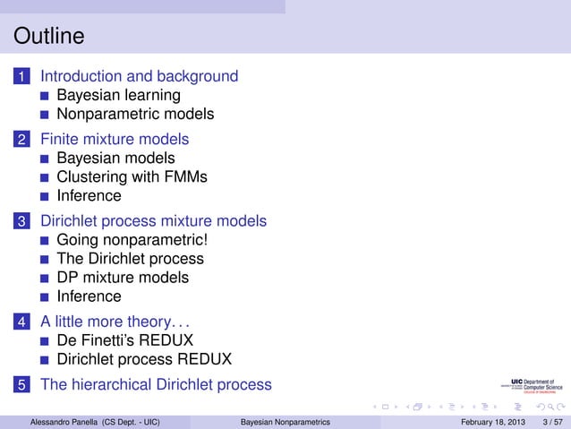 Bayesian Nonparametrics: Models Based on the Dirichlet Process | PPT