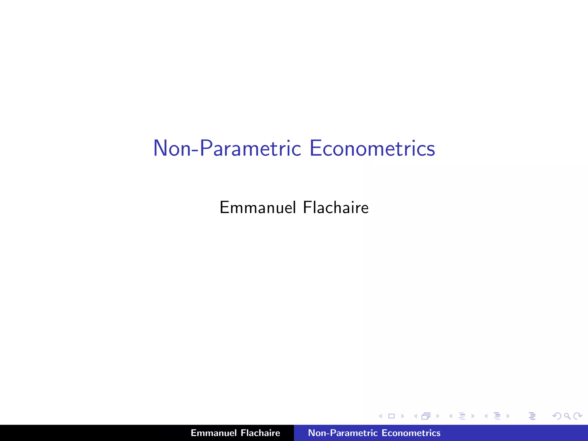 Non parametric econometrics by Emmanuel Flachaire | PPT