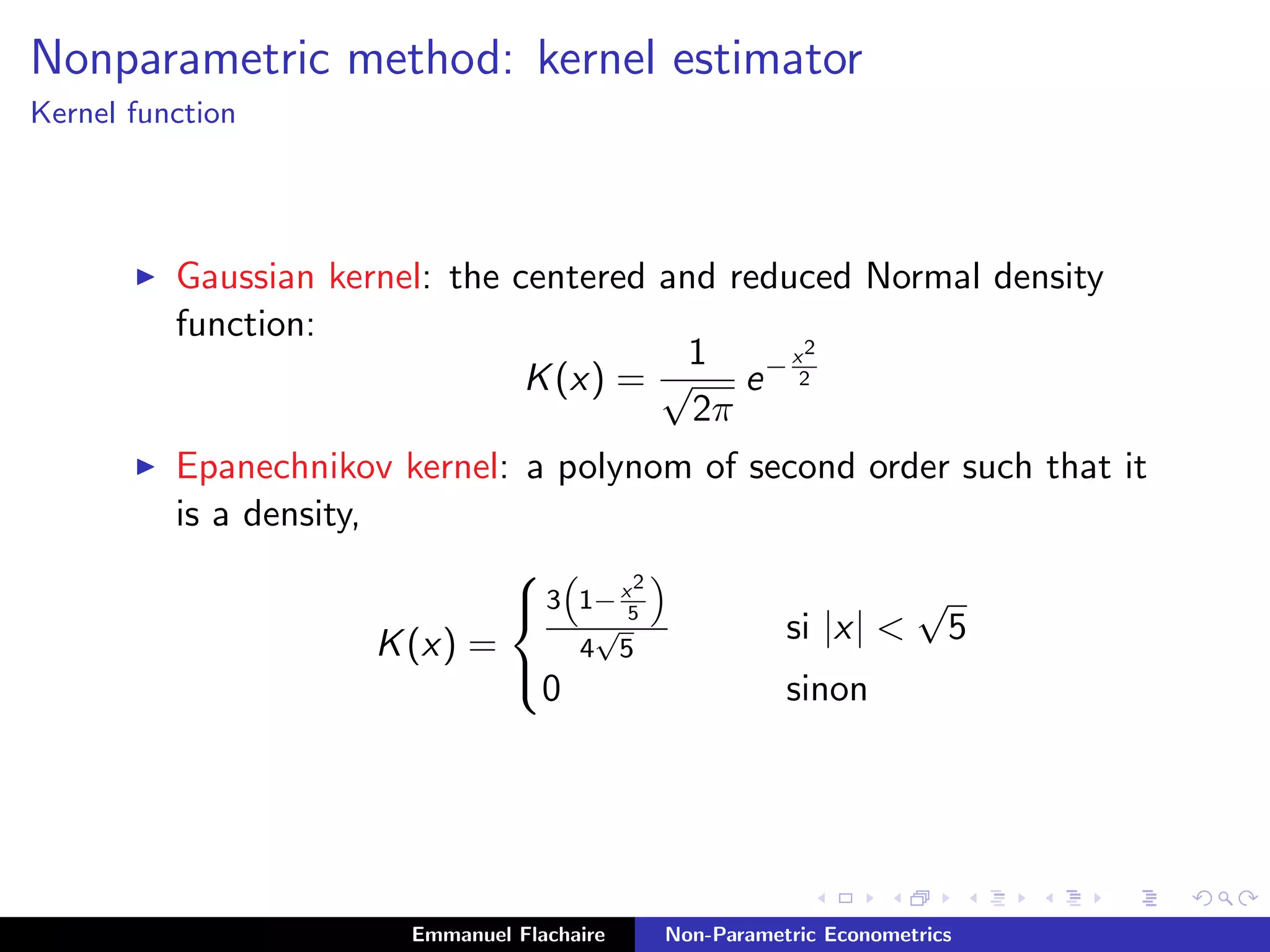 Non parametric econometrics by Emmanuel Flachaire | PPT