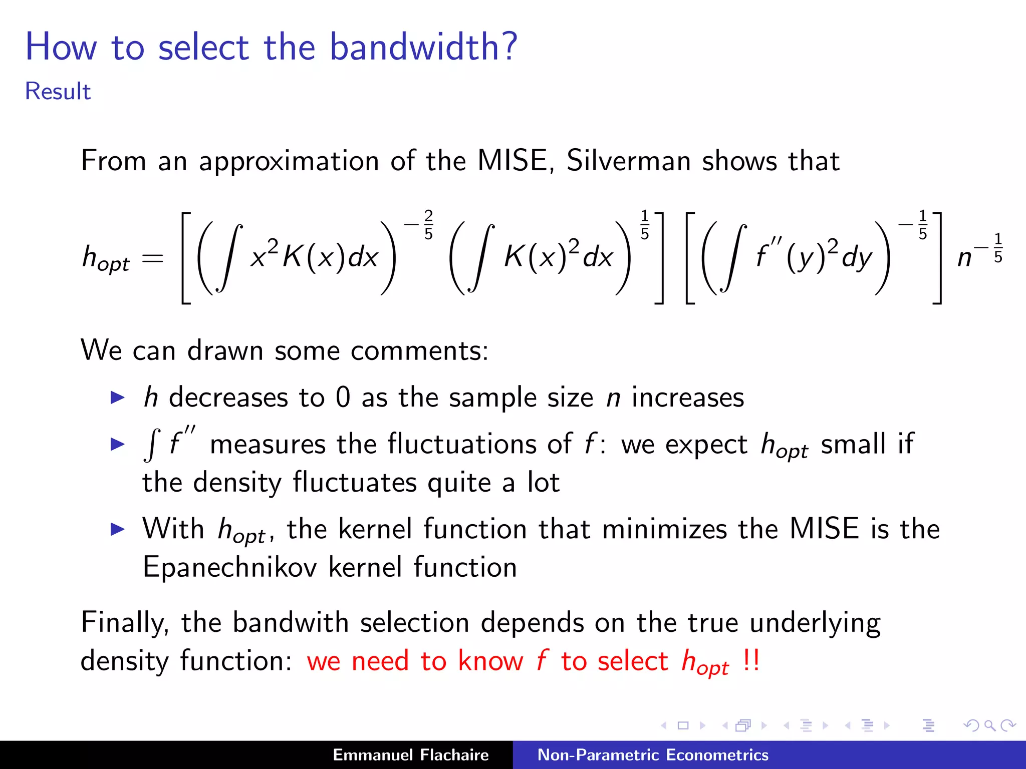 Non parametric econometrics by Emmanuel Flachaire | PPT