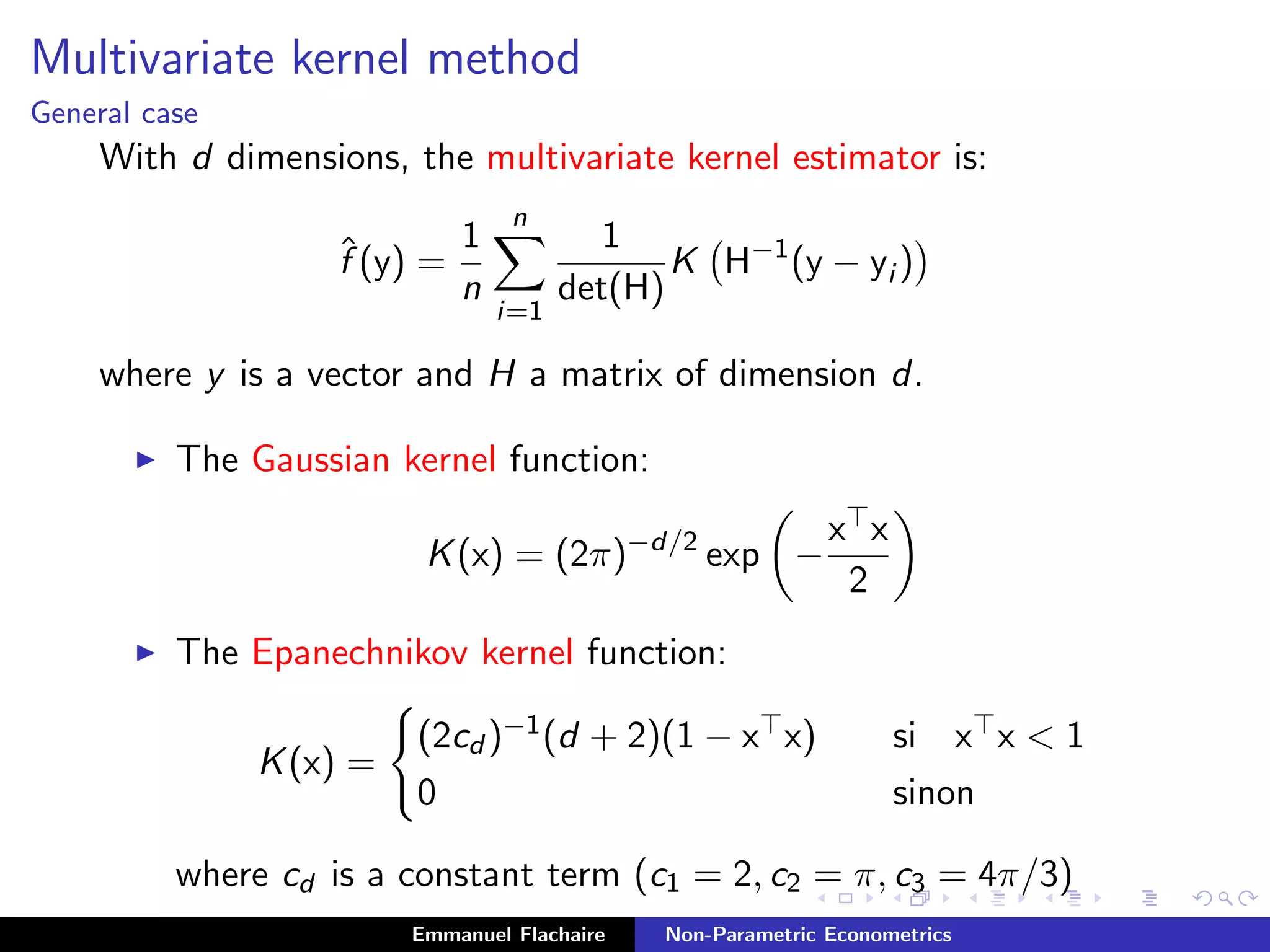 Non parametric econometrics by Emmanuel Flachaire | PPT