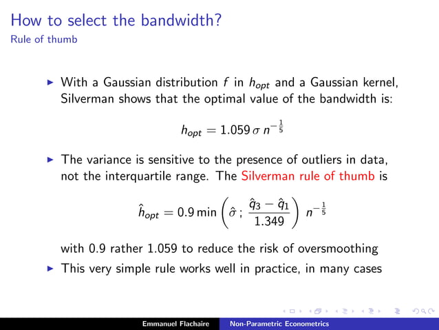 Non parametric econometrics by Emmanuel Flachaire | PPT