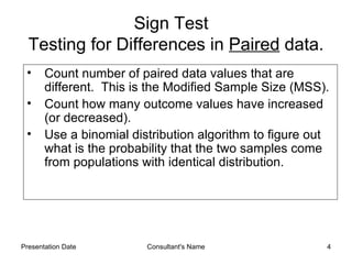 Nonparametric hypothesis testing methods | PPT