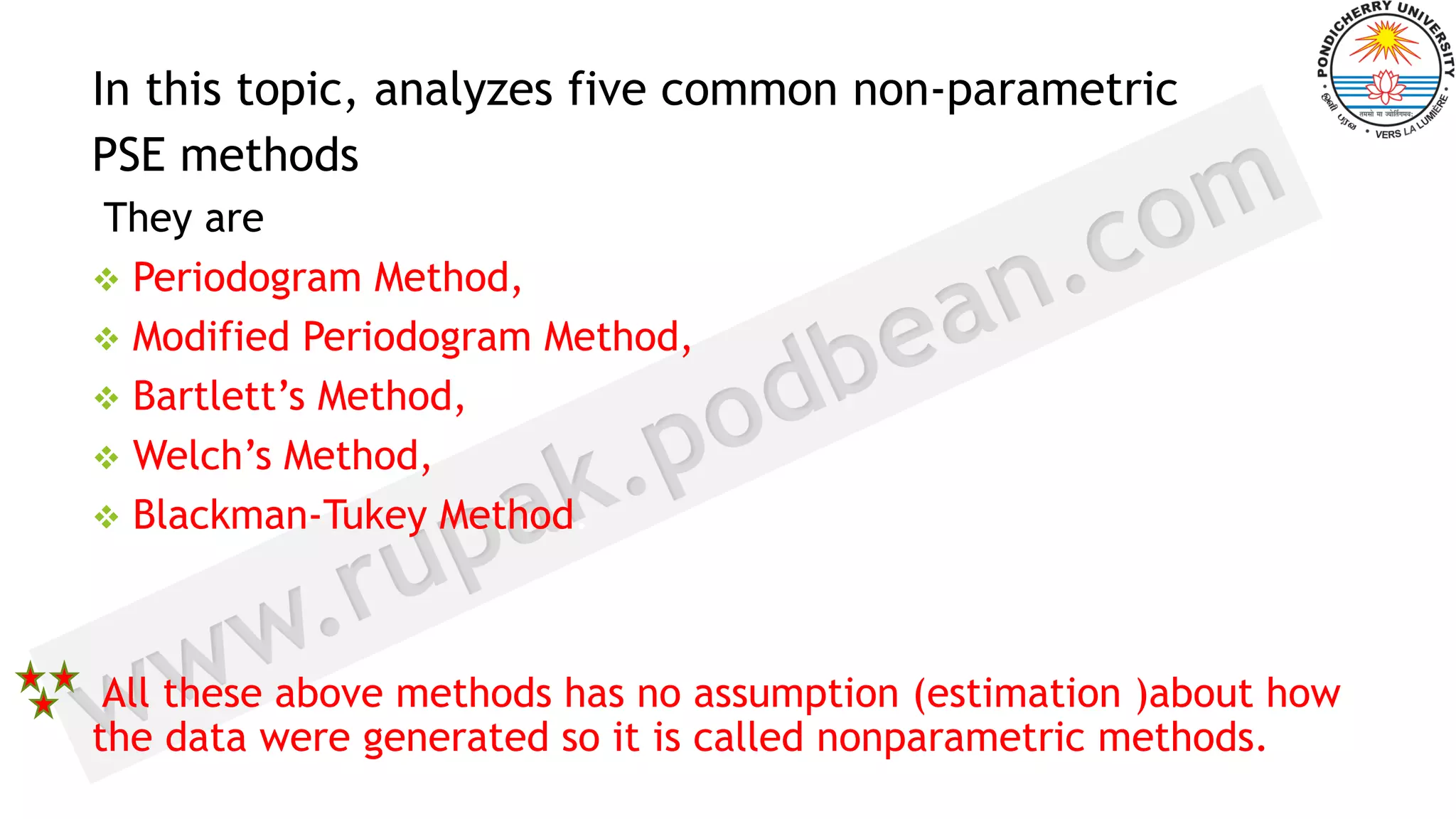 NON PARAMETRIC METHOD | PDF