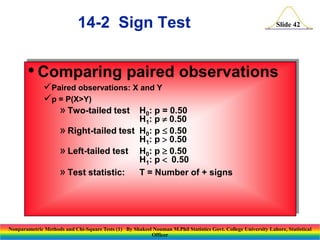 Nonparametric methods and chi square tests (1) | PPTX