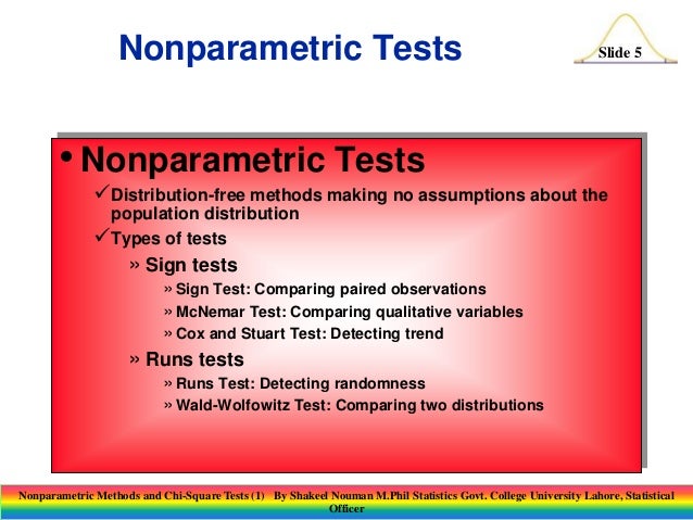 Nonparametric Methods And Chi Square Tests 1
