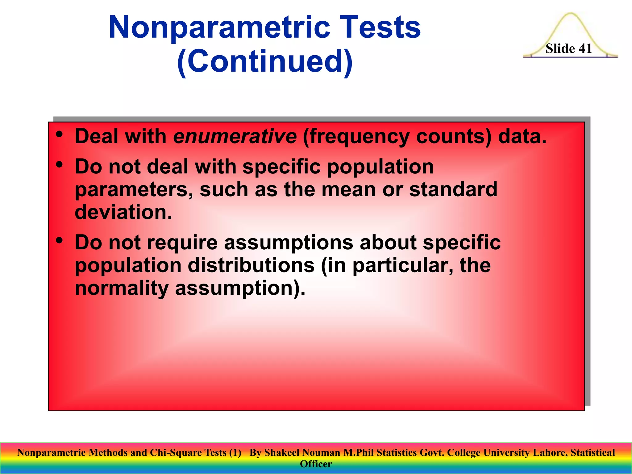 Nonparametric methods and chi square tests (1) | PPTX