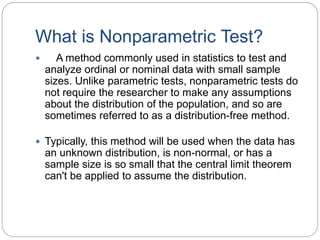 Non parametric presentation | PPT