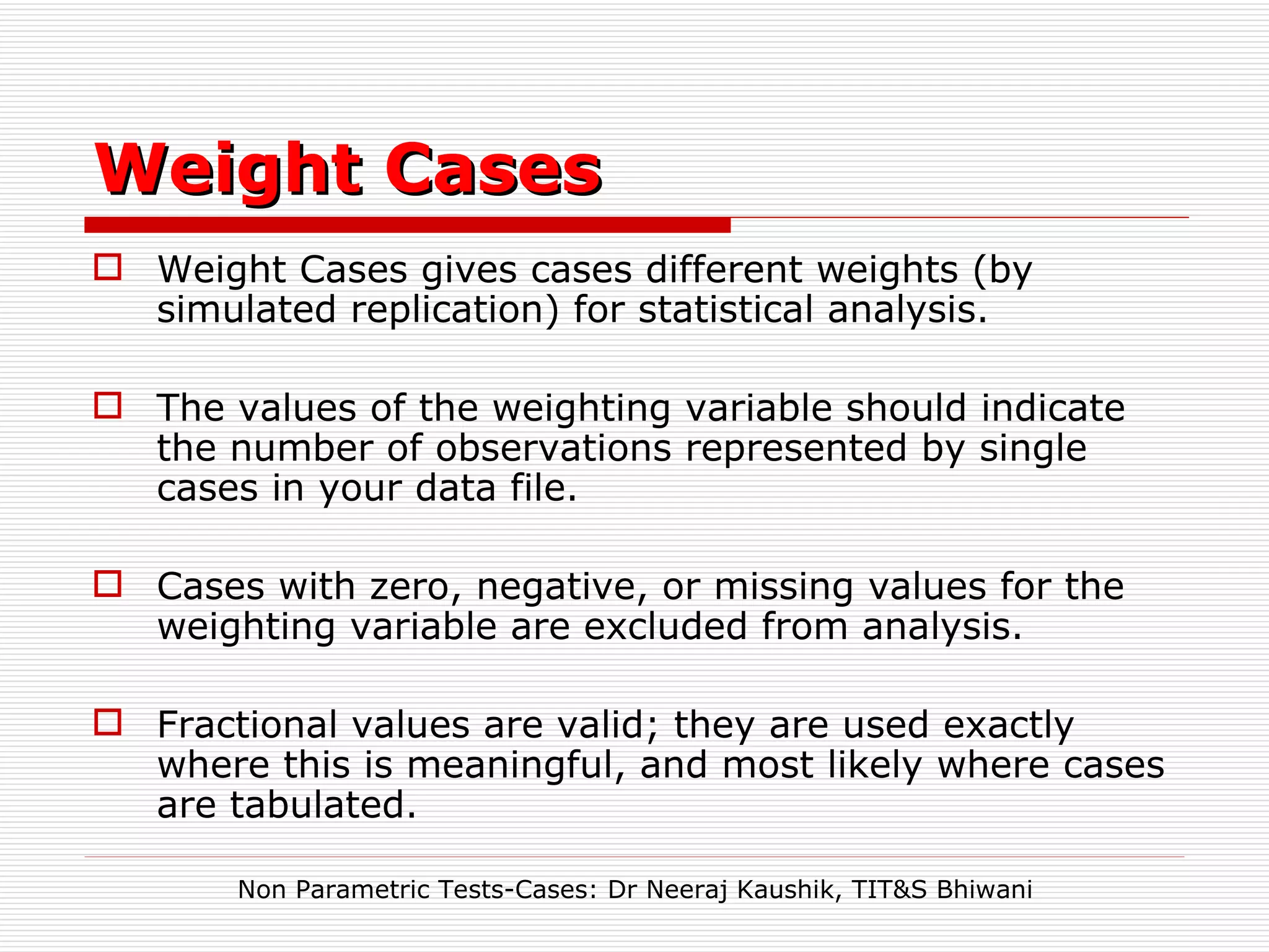 Non Parametric Tests | PPT