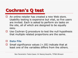 Non Parametric Tests | PPT