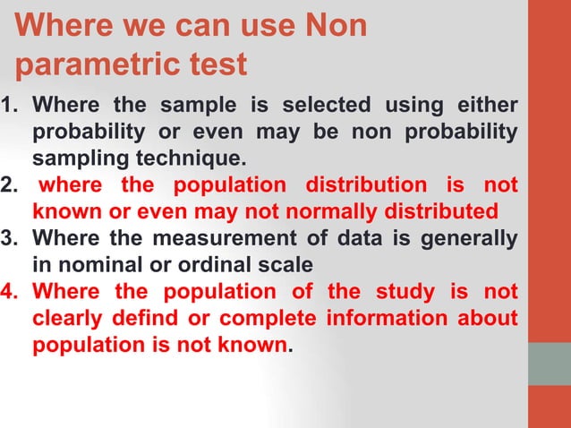 Non parametric test | PPTX | Standardized Testing | Educational Assessment