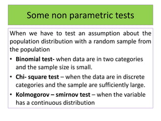 Non parametric test | PPTX