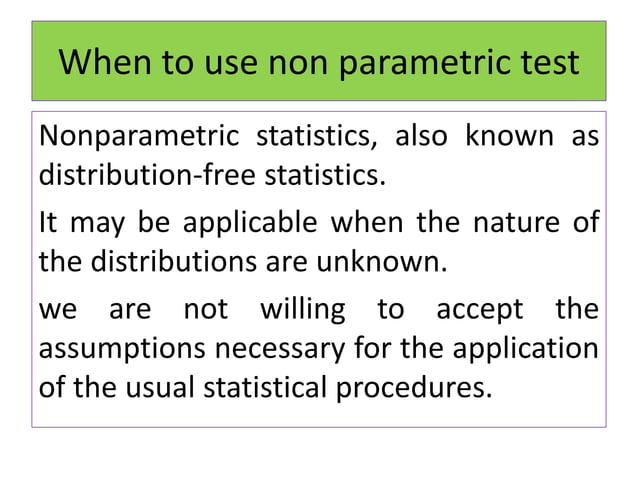 Non parametric test | PPTX