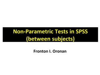 Non parametric tests | PPT