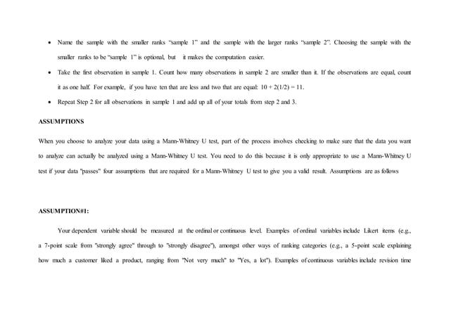 Nonparametric Tests Assignment Docx