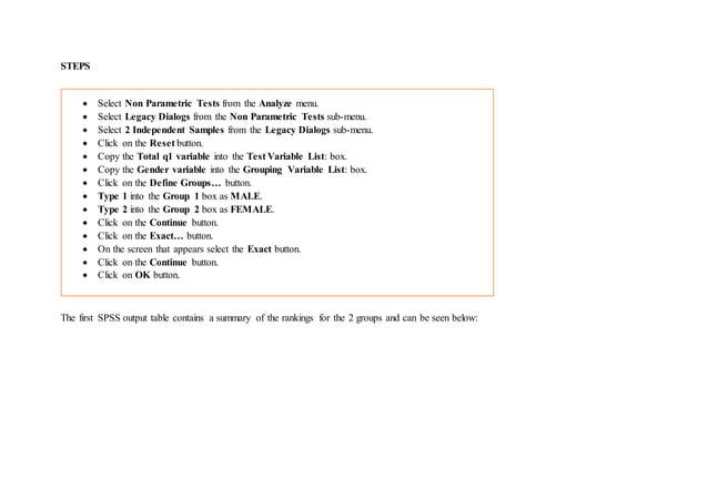 Nonparametric Tests Assignment Ppt