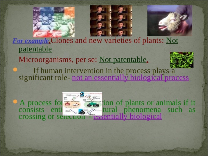 Non patentable inventions