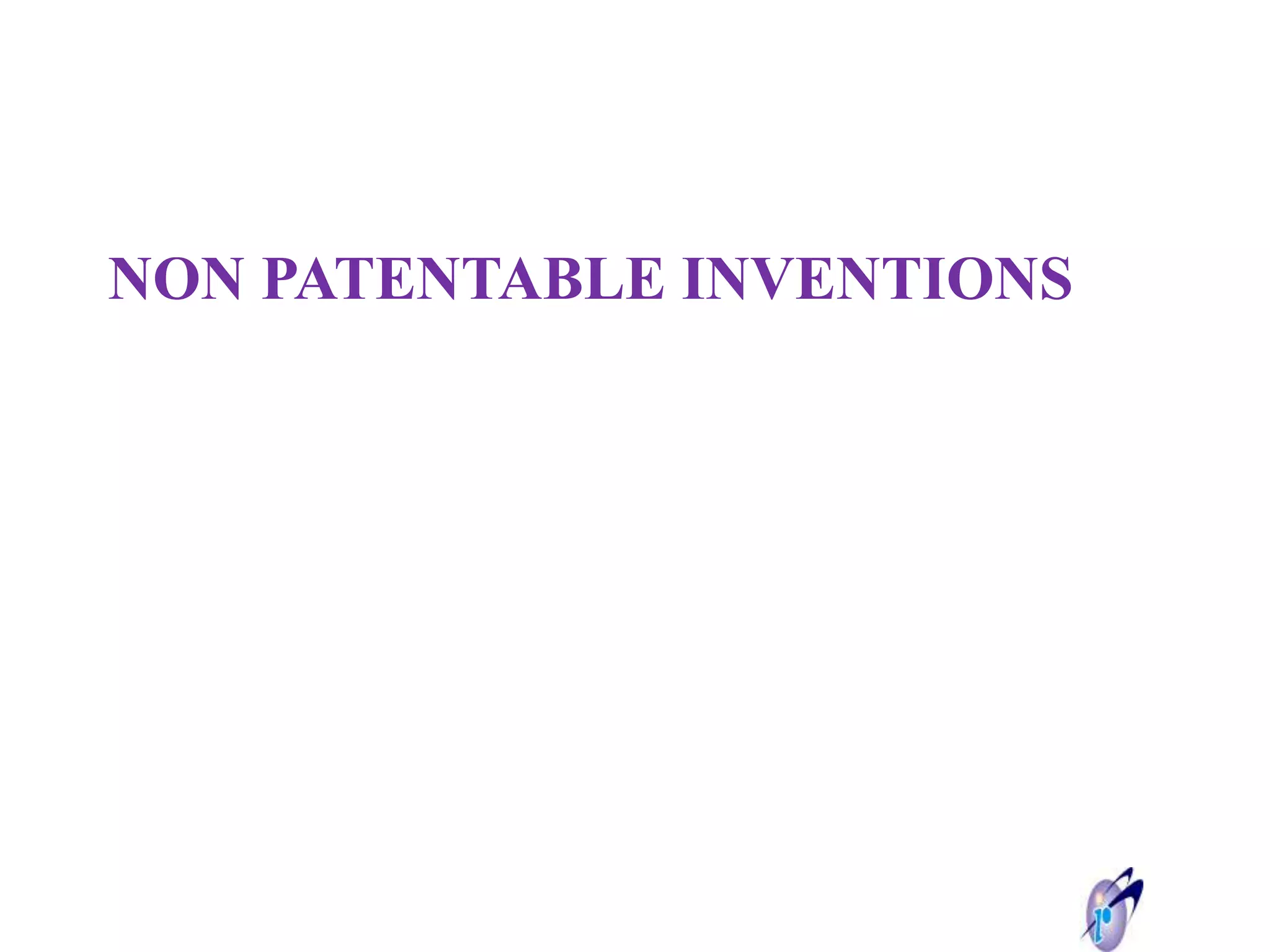 Non patentable inventions | PPTX