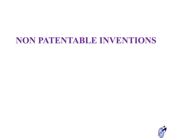 Non patentable inventions | PPTX