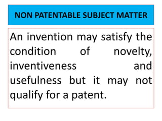 Non patentable matter | PPTX | Chemistry | Science