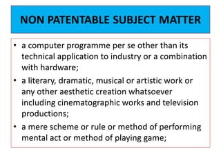 Non patentable matter | PPTX
