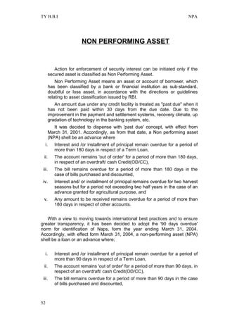 Non performing asset (npa) | DOC