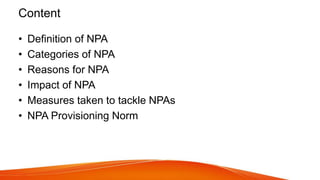 Non Performing Asset (NPA) | PPTX