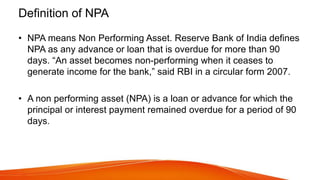 Non Performing Asset (NPA) | PPTX