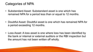 Non Performing Asset (NPA) | PPTX