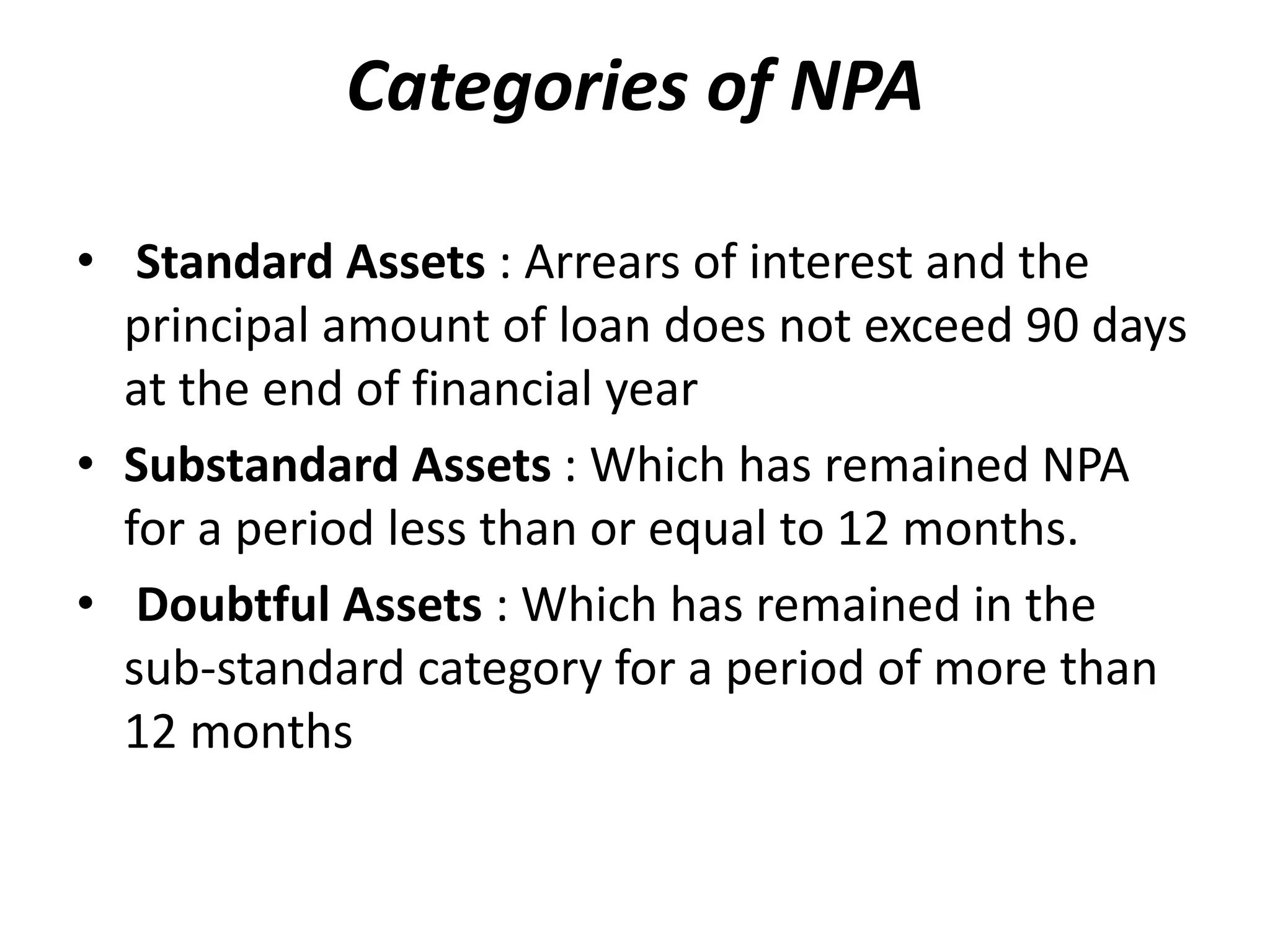 Non performing assets | PPTX | Business Banking & Finance | Business
