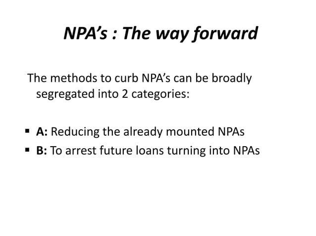 Non performing assets | PPT