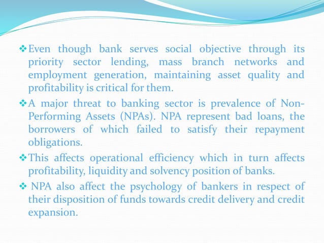 Non performing assets an overview | PPT