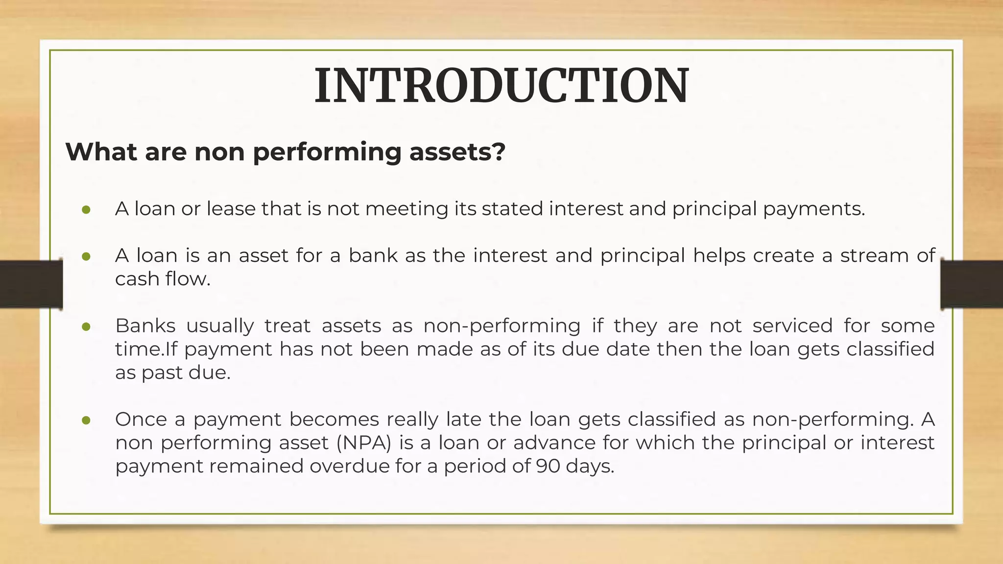 Non performing assets and its impact on Indian Economy | PPTX