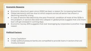Non performing assets and its impact on Indian Economy | PPTX