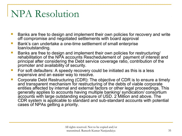 Non performing assets causes and management | PPT