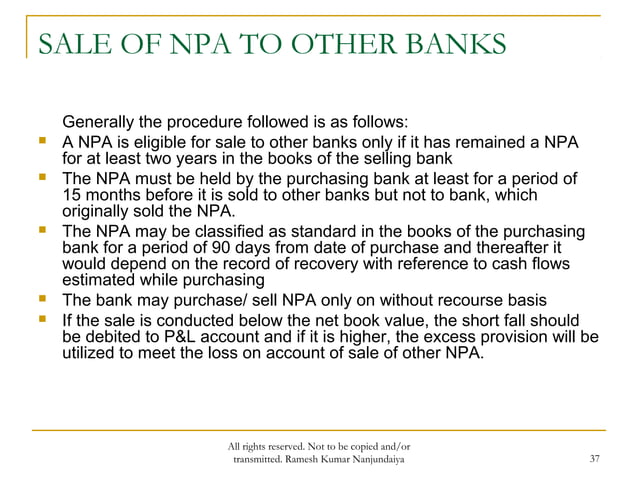 Non performing assets causes and management | PPT