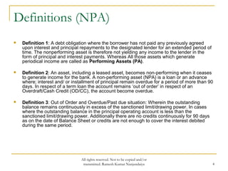 Non performing assets causes and management | PPT
