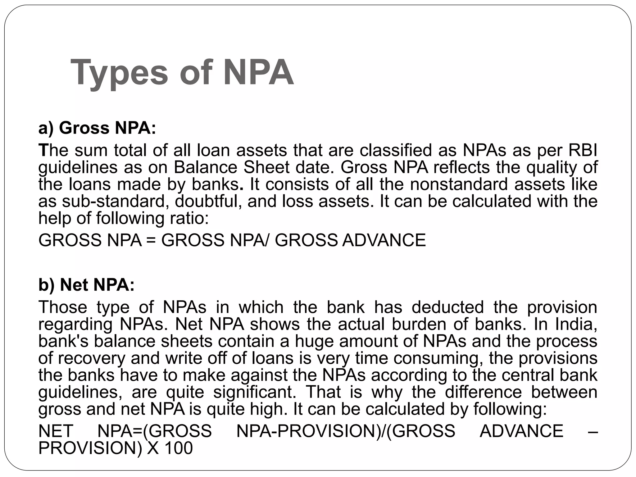 Non performing assets (npa) | PPTX