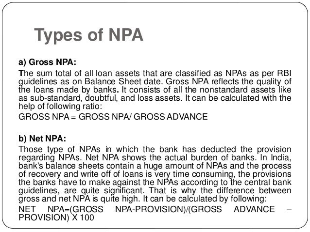 Non performing assets (npa) Non performing assets (npa)